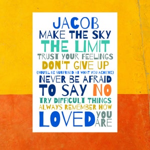 PRINTABLE Don't Give up Customized Poster, Personalized Teen Wall Art ...
