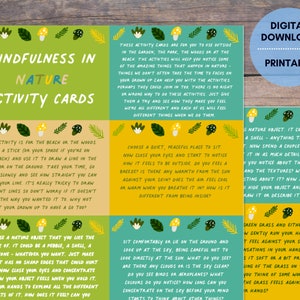 Kids Mindfulness Cards, PRINTABLE Mindfulness in Nature Activity, Kids ...