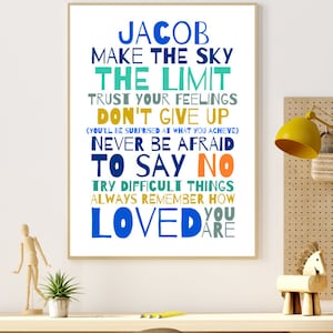 PRINTABLE Don't Give up Customized Poster, Personalized Teen Wall Art ...