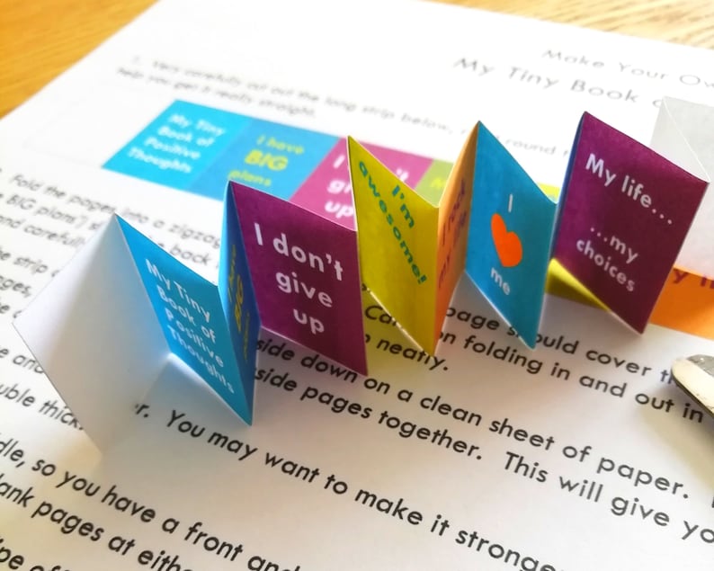 Kids Positive Thoughts Mini Book: Printable Craft Activity (PDF) - Etsy