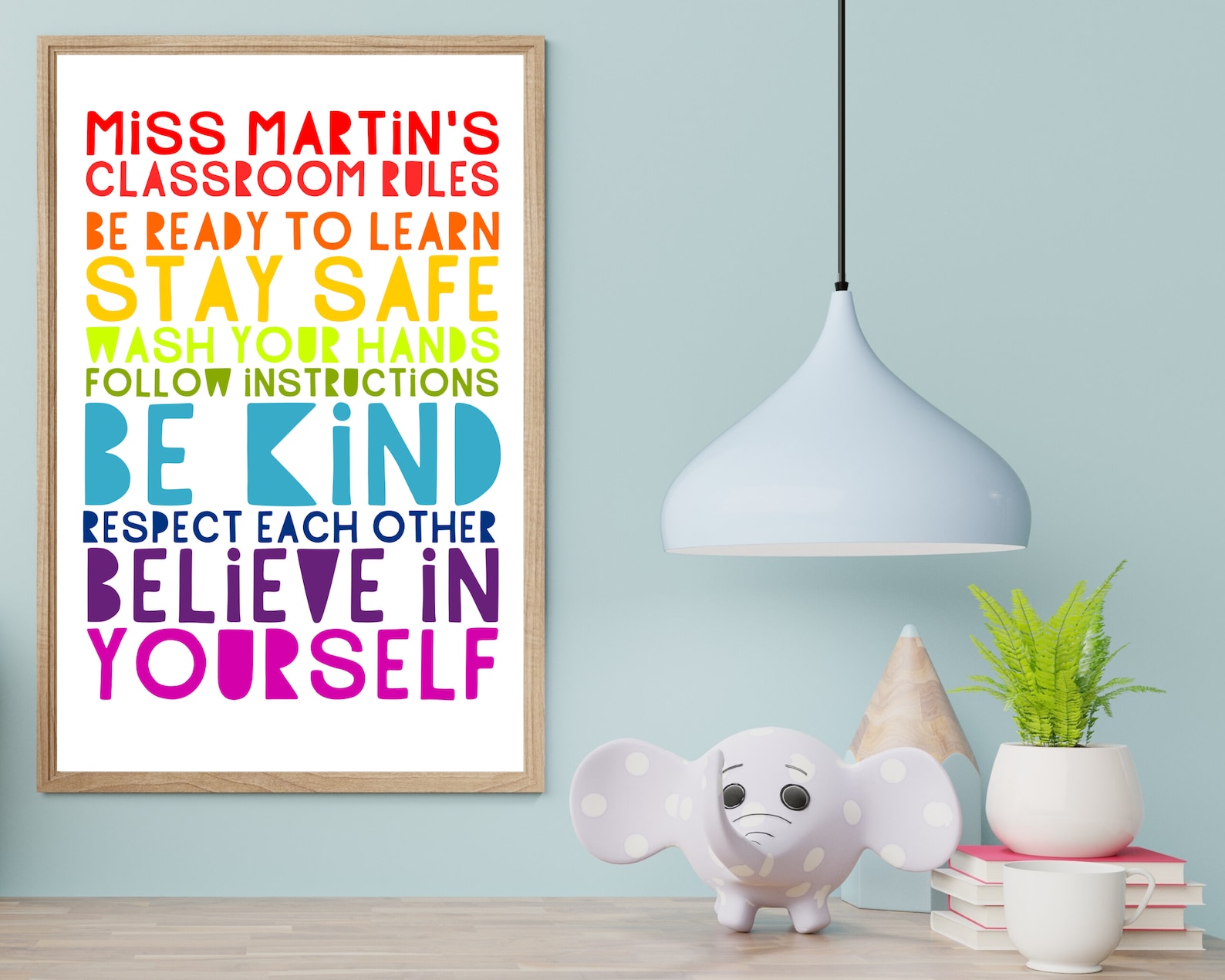 Teacher Gift, PRINTABLE Stay Safe, Be Kind Poster, Classroom Rules Sign ...