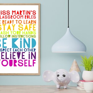 Teacher Gift, PRINTABLE Stay Safe, Be Kind Poster, Classroom Rules Sign ...