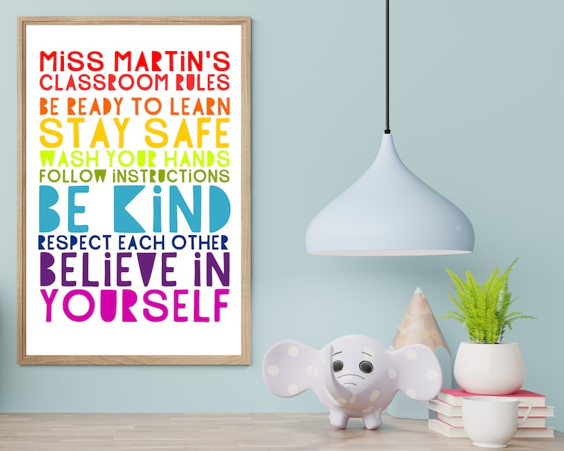 Teacher gift PRINTABLE Stay Safe Be Kind poster classroom | Etsy