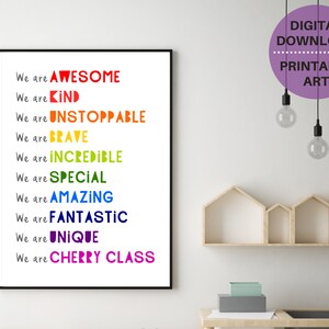 Classroom Affirmations Poster, Daily Affirmations for Kids, PRINTABLE ...