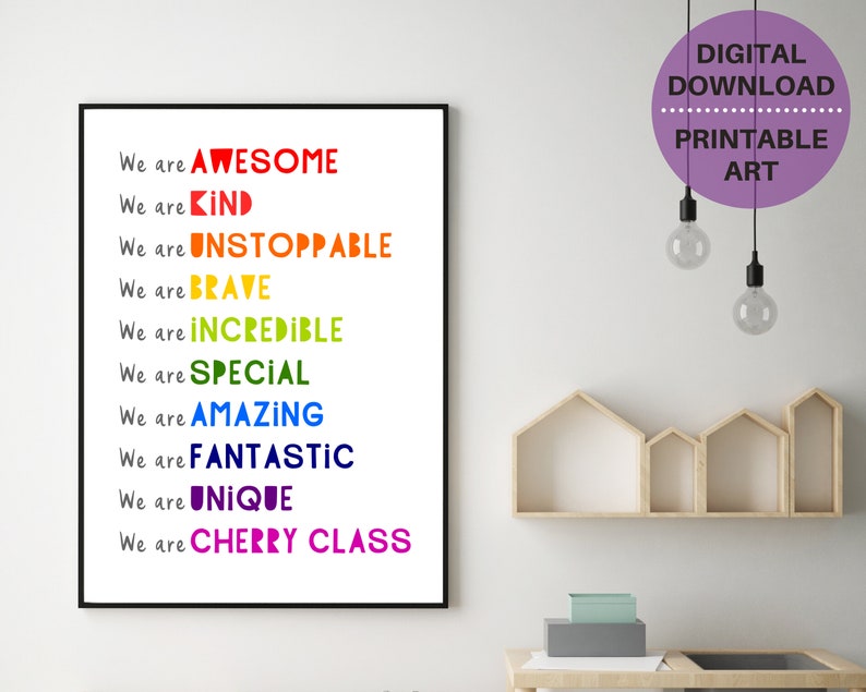 Classroom Affirmations Poster Daily Affirmations for Kids | Etsy