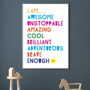 I AM AWESOME Printable Kids Wall Art Girls Room Decor Girls - Etsy UK