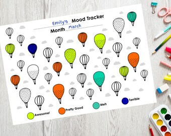PRINTABLE Kids Monthly Mood Tracker Self Care Activity for - Etsy UK