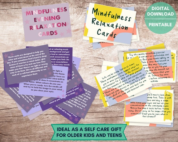 PRINTABLE mindfulness cards set Teens relaxation cards | Etsy