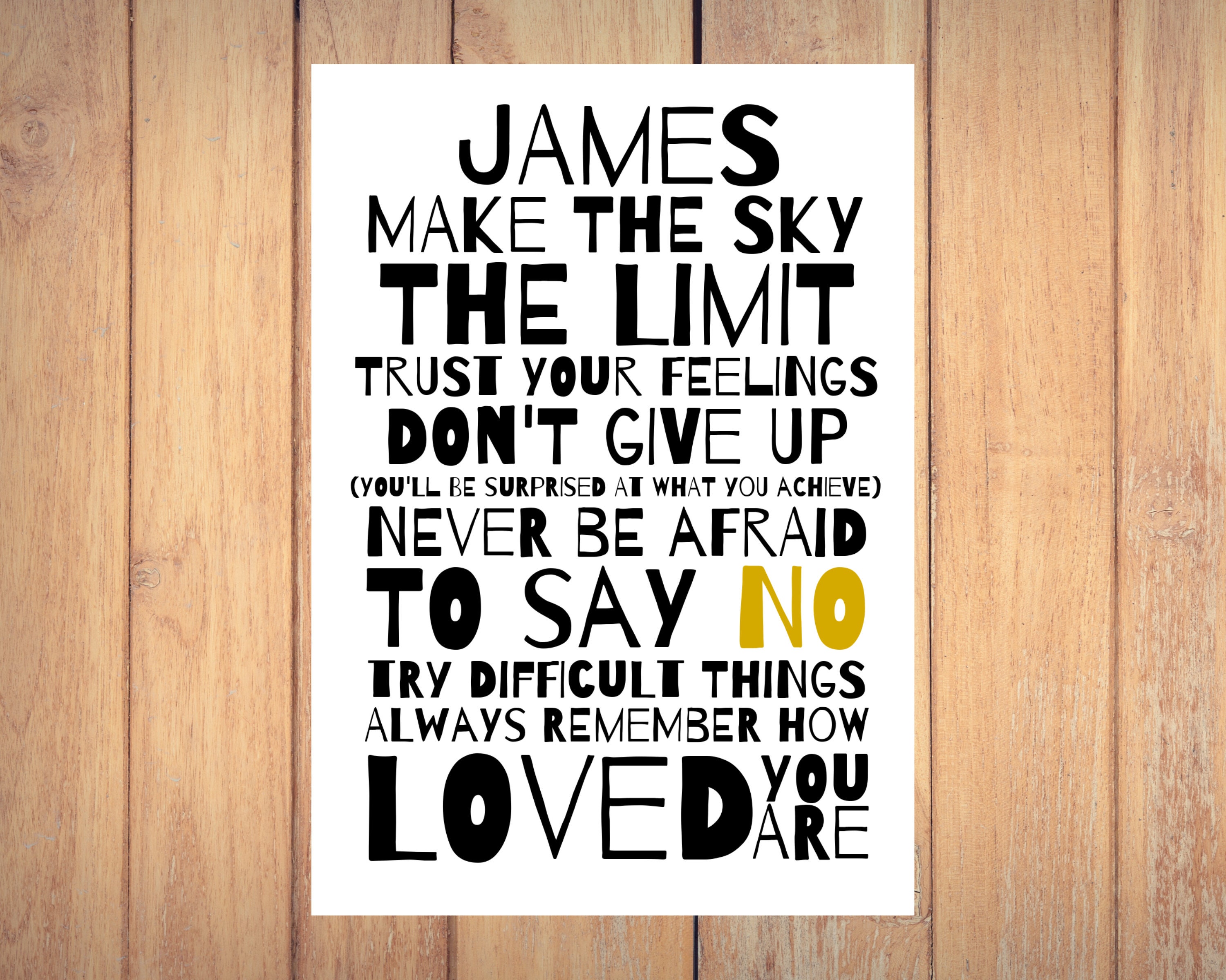 PRINTABLE Don't Give Up personalized poster custom teen | Etsy