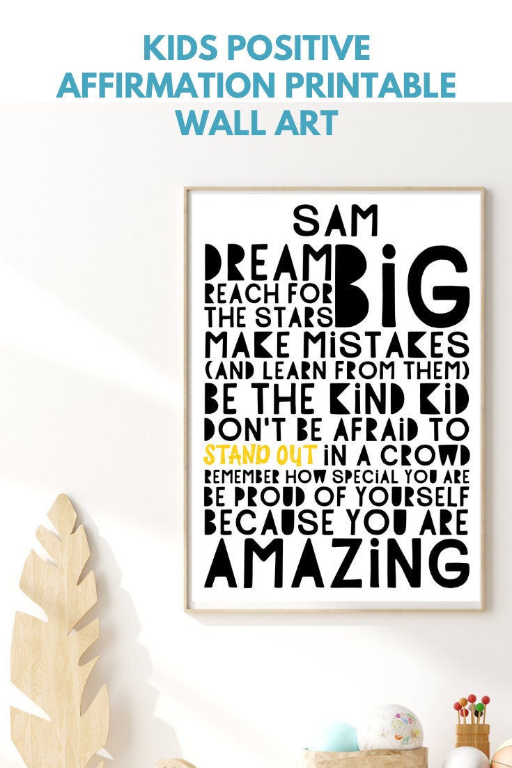 PRINTABLE Dream Big personalized poster custom teens wall | Etsy