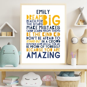 Inspirational Quote Personalized Poster, Gift for Teen Girl, Teen Room ...