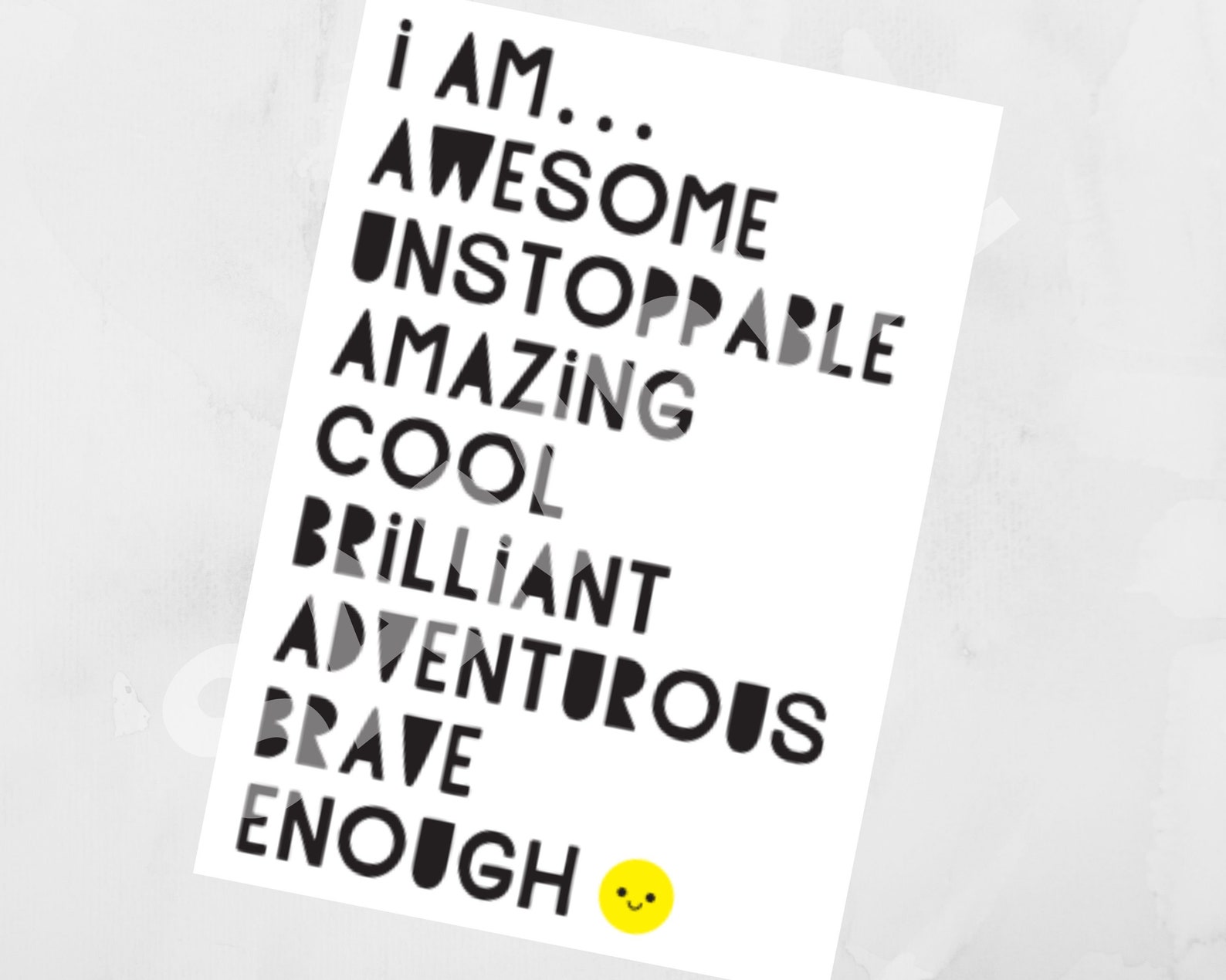 I Am Awesome Monochrome Printable Wall Art Kids Encouragement | Etsy
