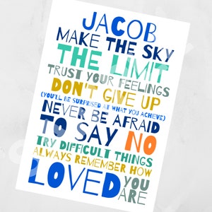 PRINTABLE Don't Give up Customized Poster, Personalized Teen Wall Art ...