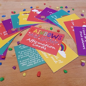 Rainbow Affirmation Card Set for Kids, Childrens Positive Affirmation ...
