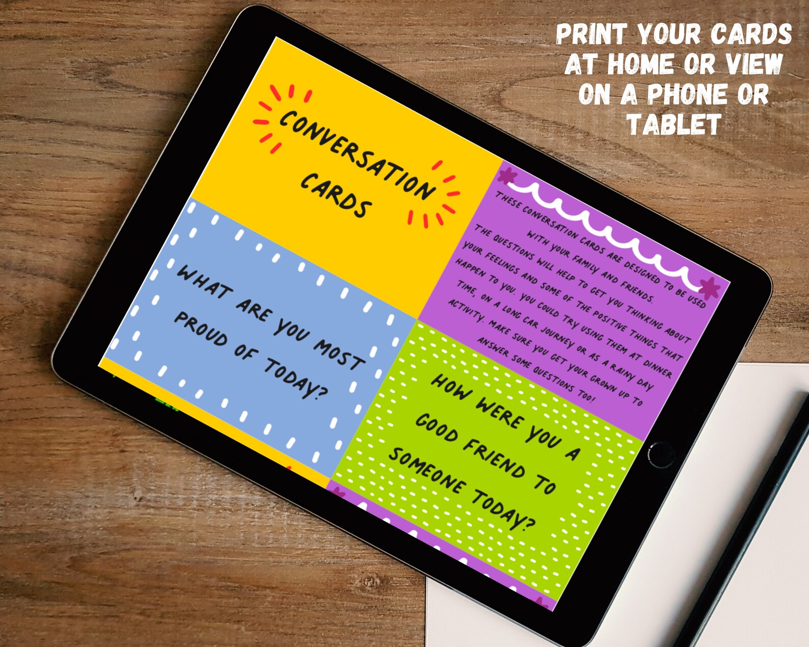 Conversation cards kids conversation starter game lockdown | Etsy