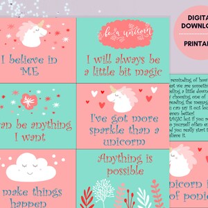 Affirmation Cards Unicorn Card Set for Kids Positive - Etsy UK
