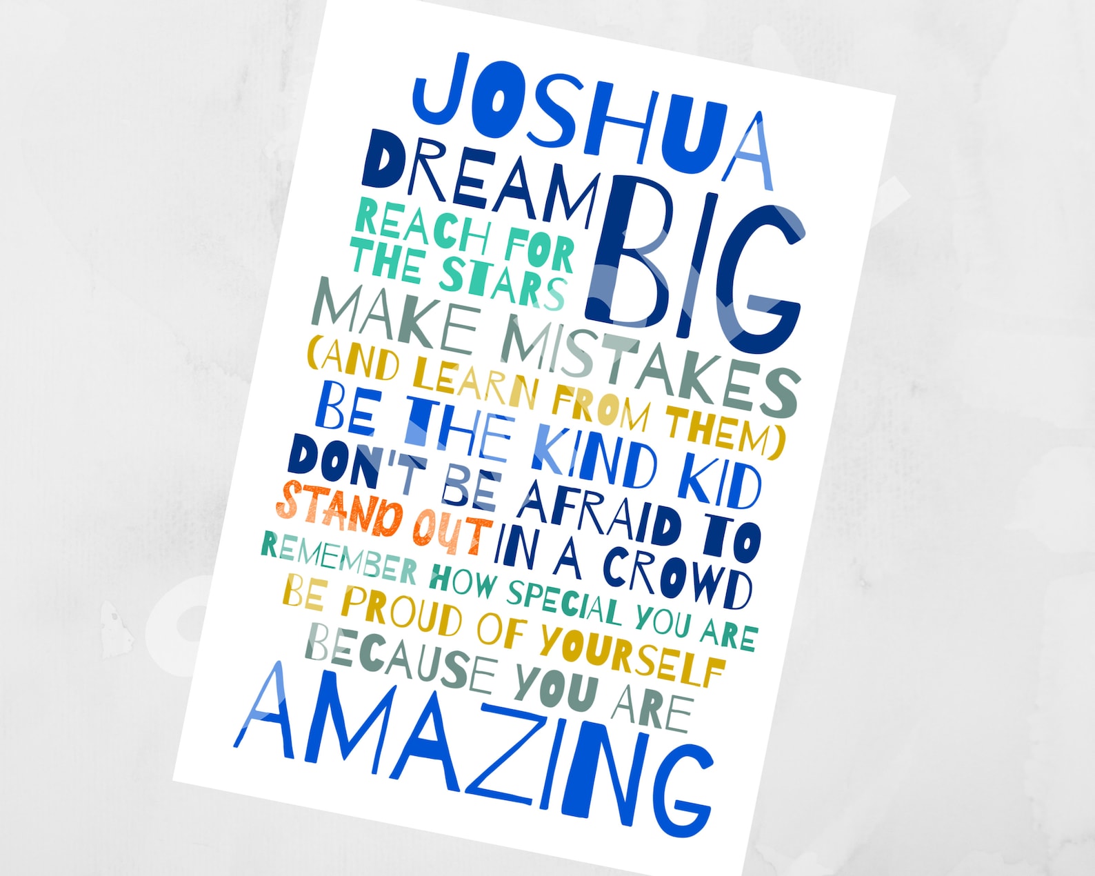 PRINTABLE Dream Big Personalized Poster Customized Boys Wall | Etsy
