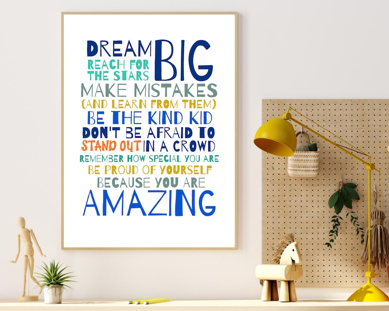 PRINTABLE Encouragement Quote Poster Gift for Teen Boy Blue | Etsy