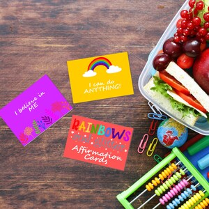 Rainbow Affirmation Card Set for Kids, Childrens Positive Affirmation ...