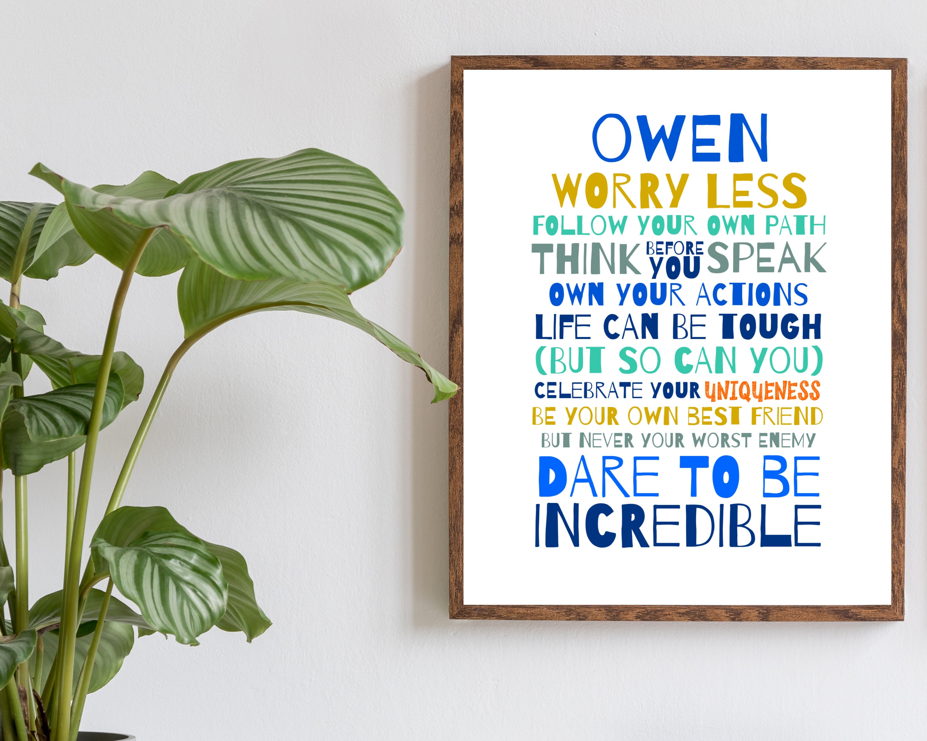 Teens Inspirational Quote Personalized Poster, PRINTABLE Wall Art, Boys ...
