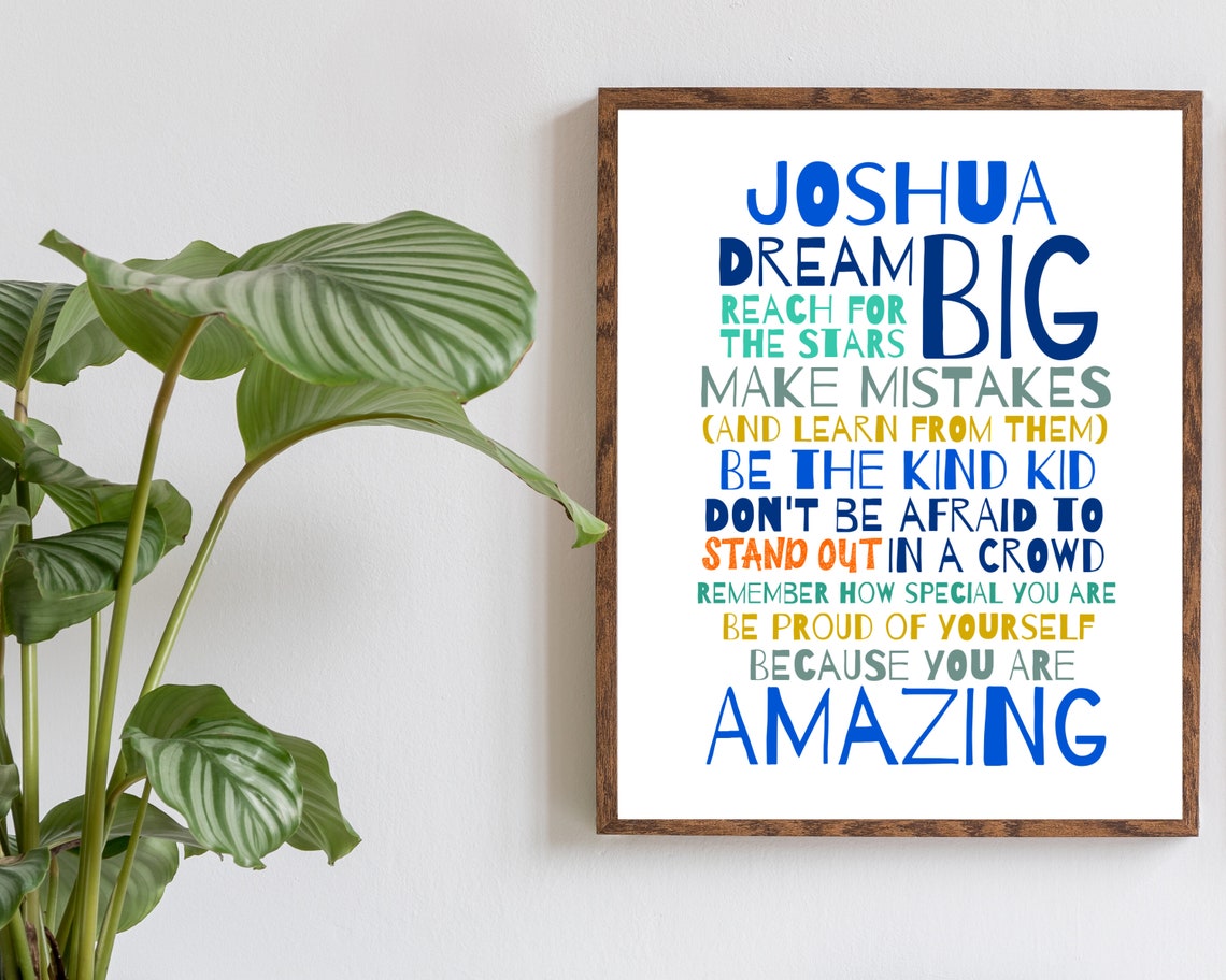 PRINTABLE Dream Big Personalized Poster Customized Boys Wall | Etsy