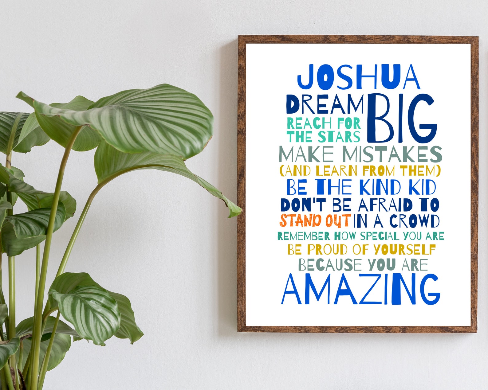 PRINTABLE Dream Big Personalized Poster Customized Boys Wall | Etsy
