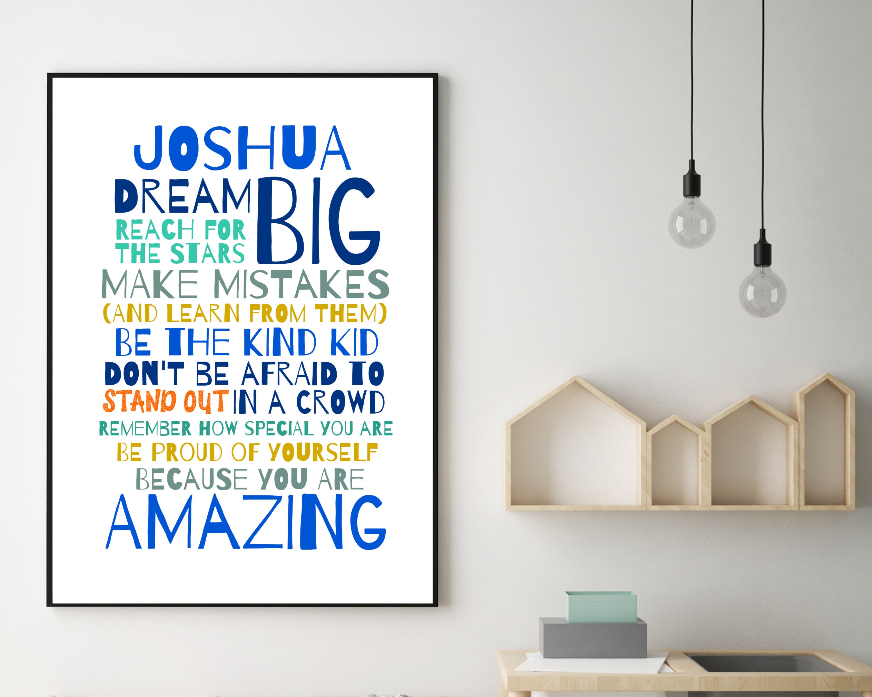 PRINTABLE Dream Big Personalized Poster Customized Boys Wall | Etsy