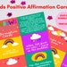 Rainbow Affirmation Card Set for Kids, Childrens Positive Affirmation ...