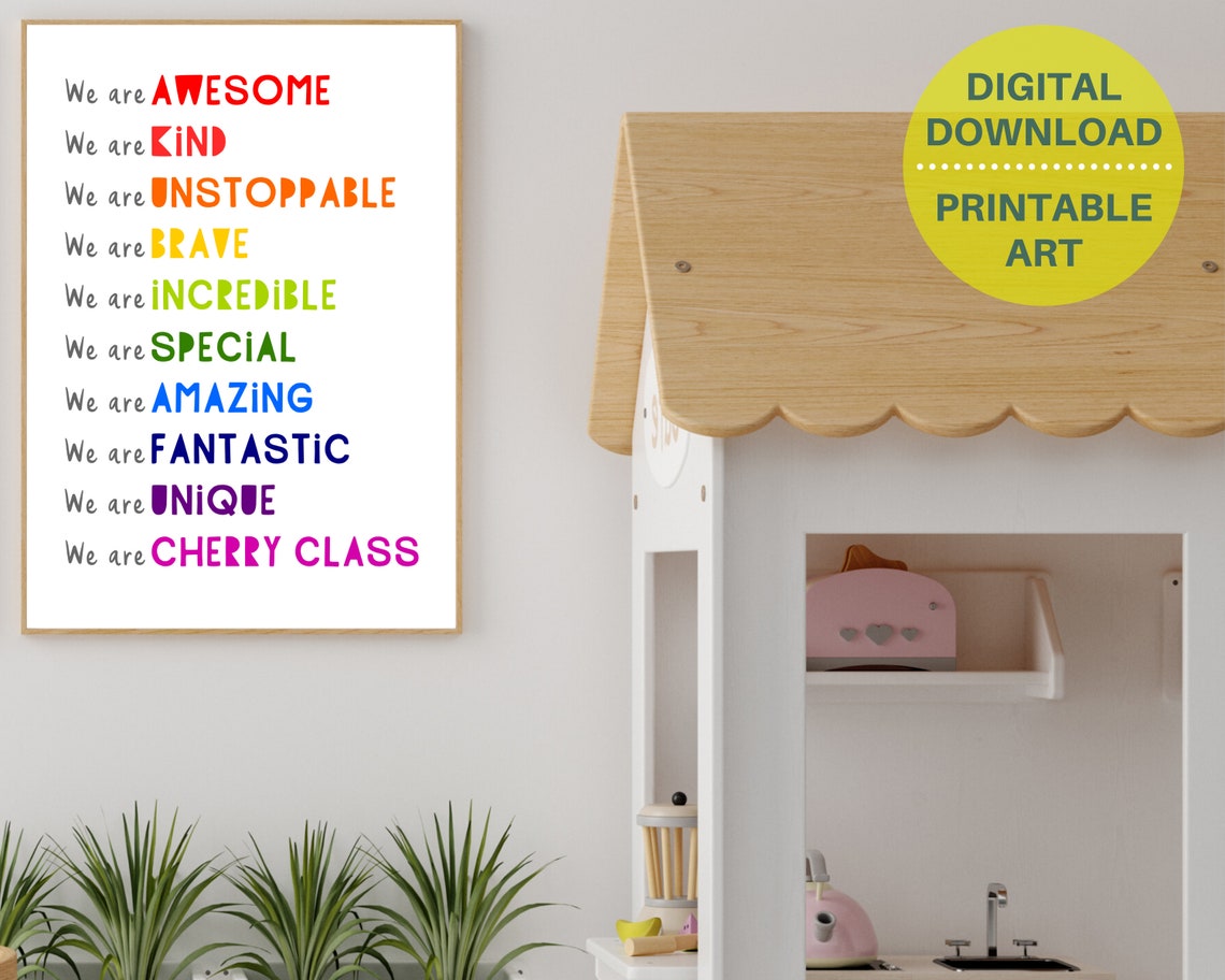 Classroom Affirmations Poster, Daily Affirmations for Kids, PRINTABLE ...