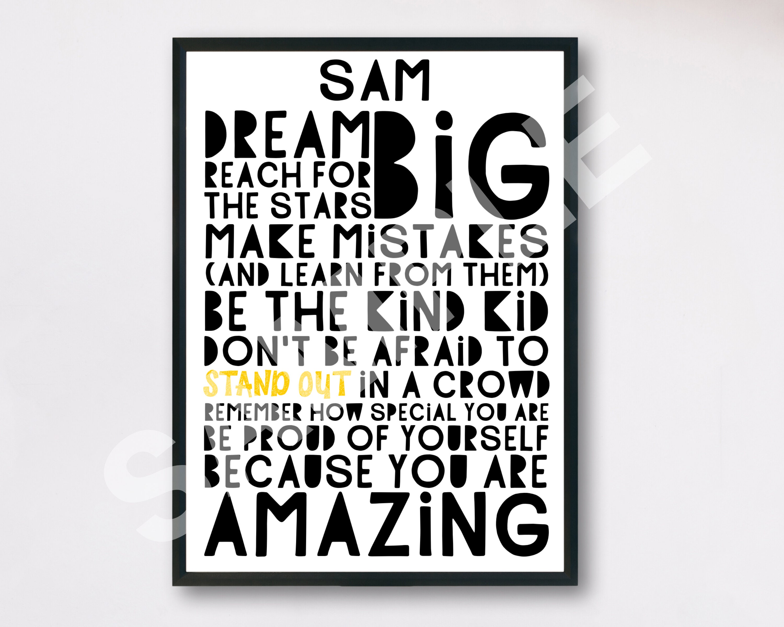 PRINTABLE Dream Big Personalized Poster Custom Teens Wall - Etsy