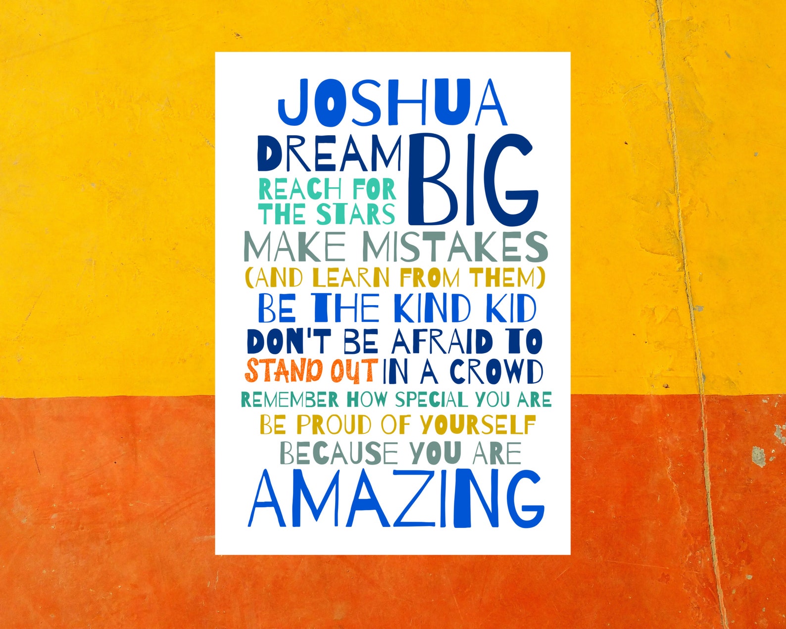 PRINTABLE Dream Big Personalized Poster, Customized Boys Wall Art, Teen ...