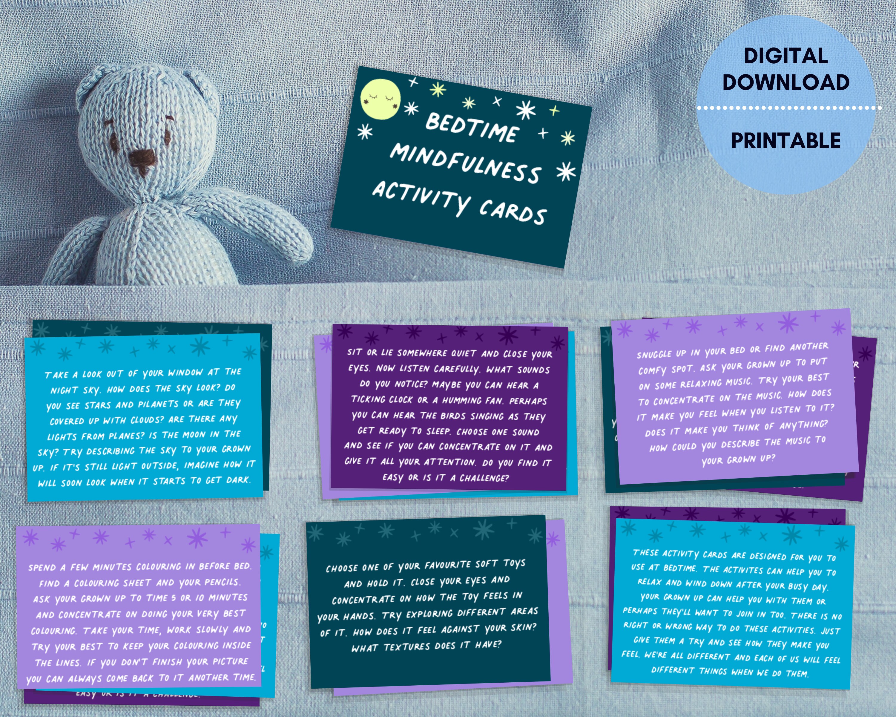 Mindfulness activity card bundle kids gifts kids relaxation | Etsy