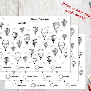 PRINTABLE Kids Monthly Mood Tracker Self Care Activity for - Etsy UK