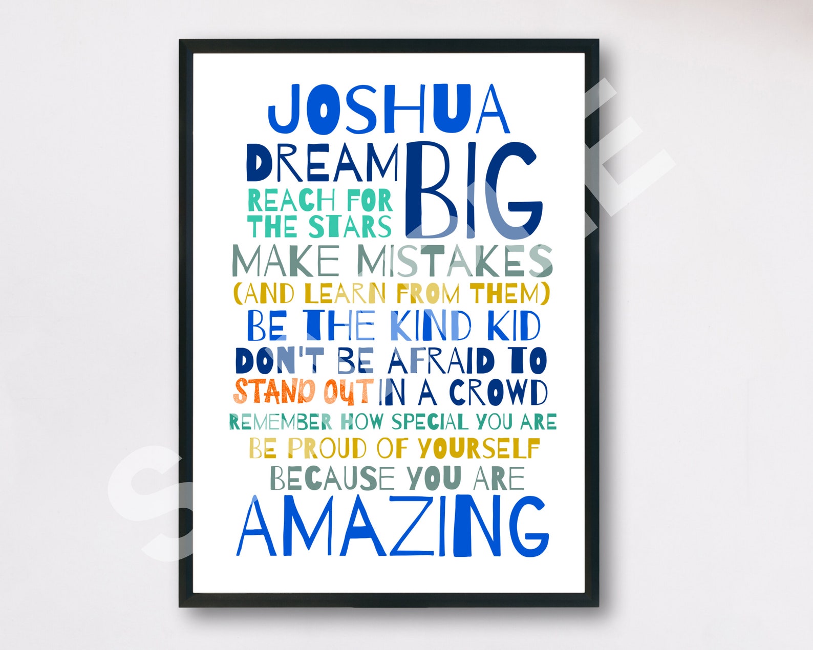 PRINTABLE Dream Big Personalized Poster Customized Boys Wall | Etsy