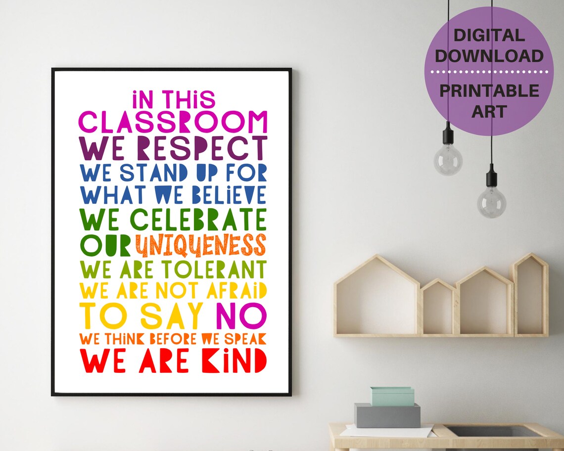 PRINTABLE Classroom Inclusivity Poster We Are Kind Wall Art | Etsy