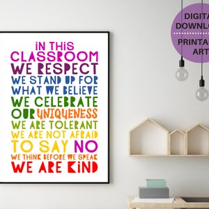 PRINTABLE Classroom Inclusivity Poster We Are Kind Wall Art - Etsy