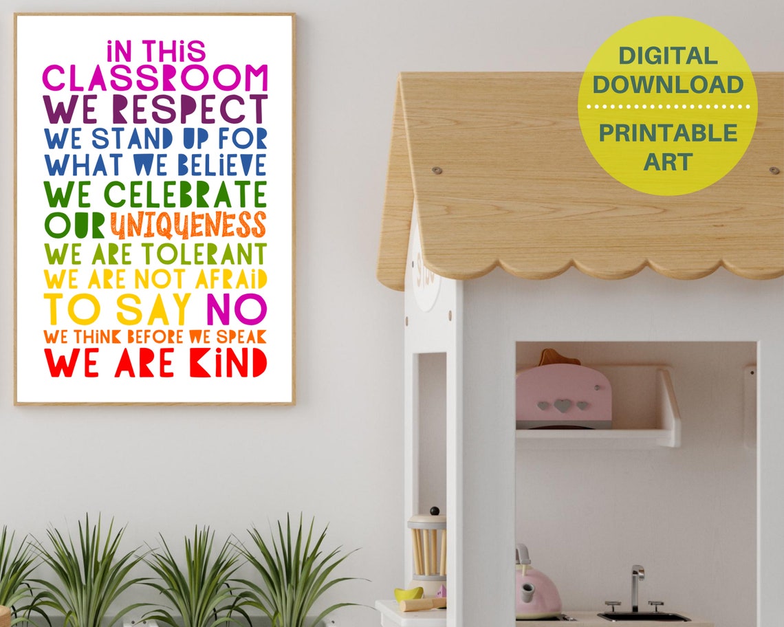 PRINTABLE Classroom Inclusivity Poster We Are Kind Wall Art - Etsy