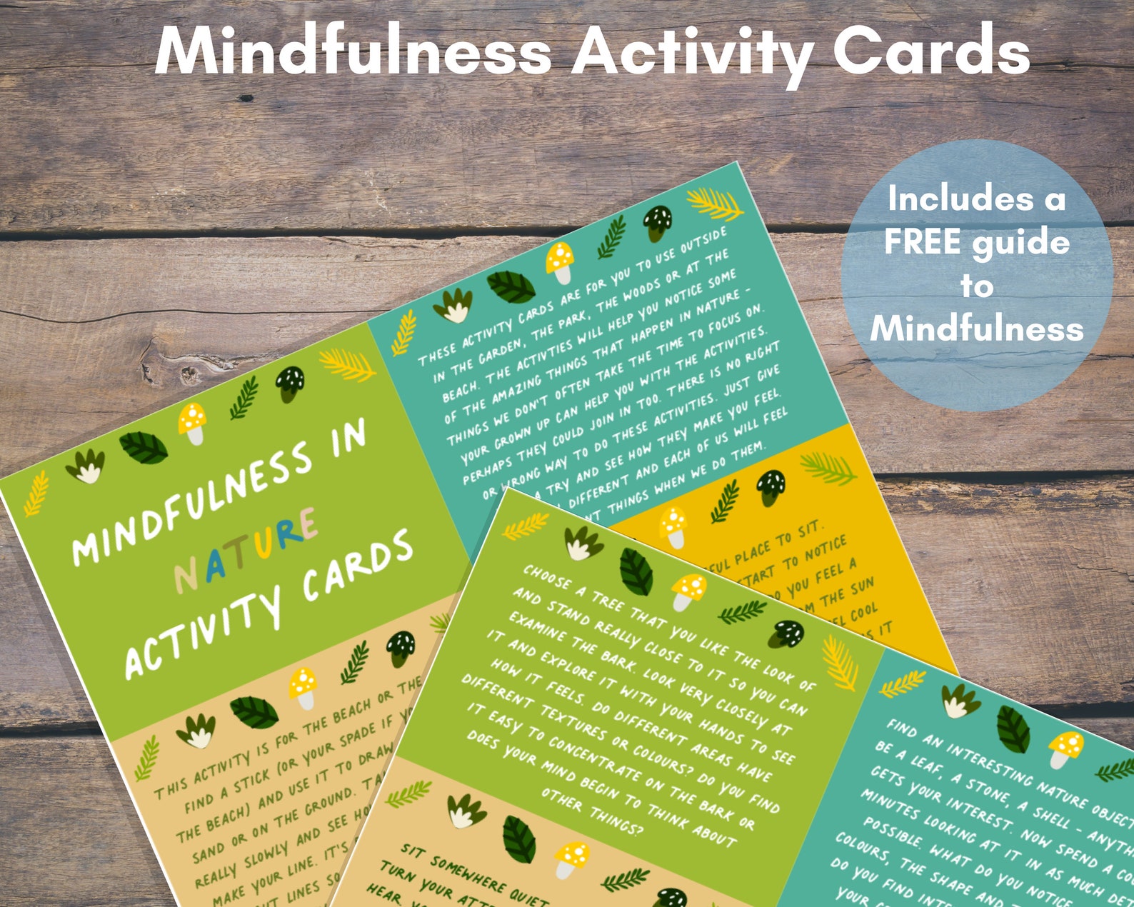 Kids Mindfulness Cards PRINTABLE Mindfulness in Nature - Etsy