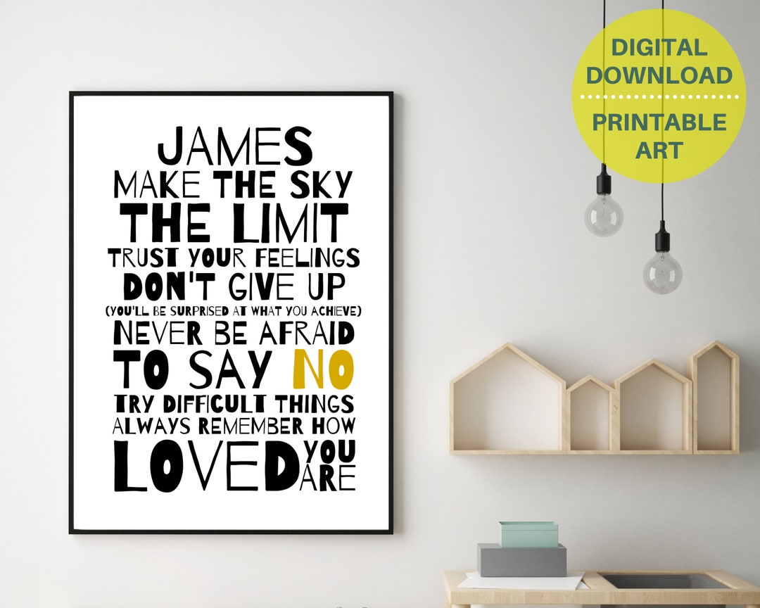 PRINTABLE Don't Give up Personalized Poster, Custom Teen Wall Art ...