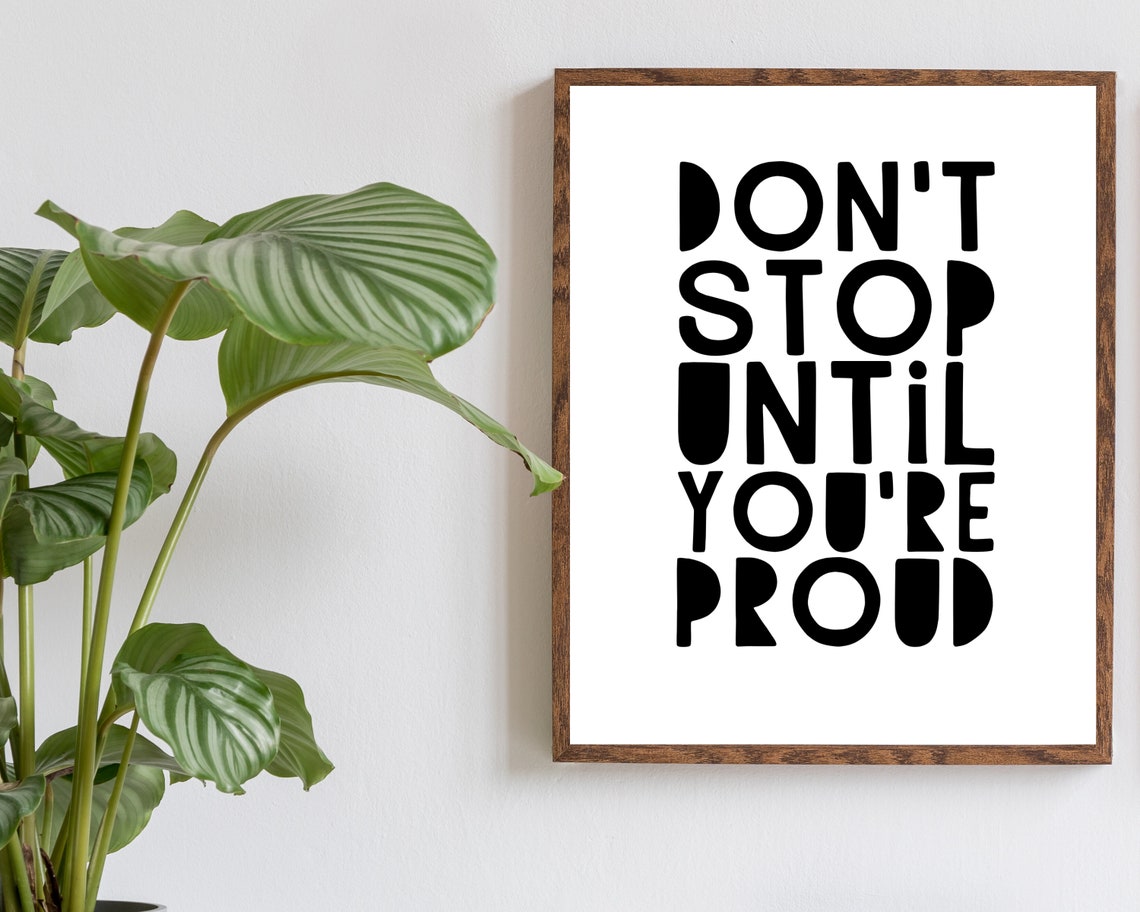 Inspirational Teen Boy Room Decor: Monochrome Word Art Print (digital ...