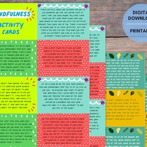 Mindfulness Cards for Kids, PRINTABLE Cards, Mindful Activity Cards ...