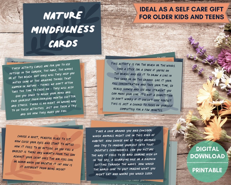 Mindfulness Cards for Teens: Outdoor Exercises (printable) - Etsy