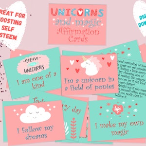 Affirmation Cards Unicorn Card Set for Kids Positive - Etsy UK