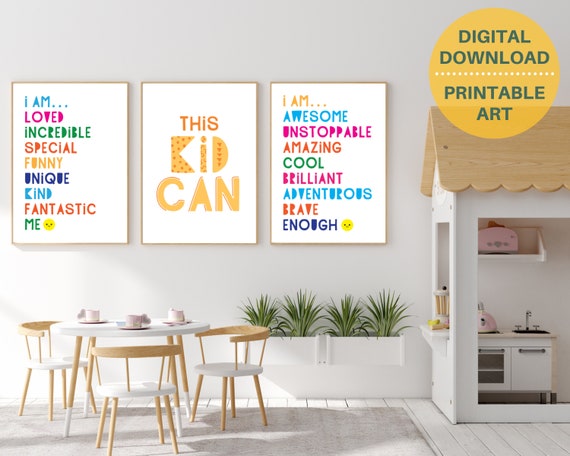 3 Classroom Motivational Quote Digital Poster Prints Kids | Etsy