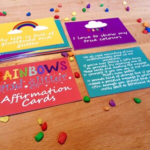 Rainbow Affirmation Card Set for Kids, Childrens Positive Affirmation ...