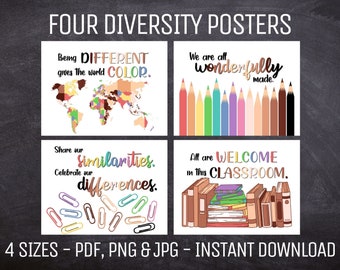 Classroom Diversity Posters - Etsy