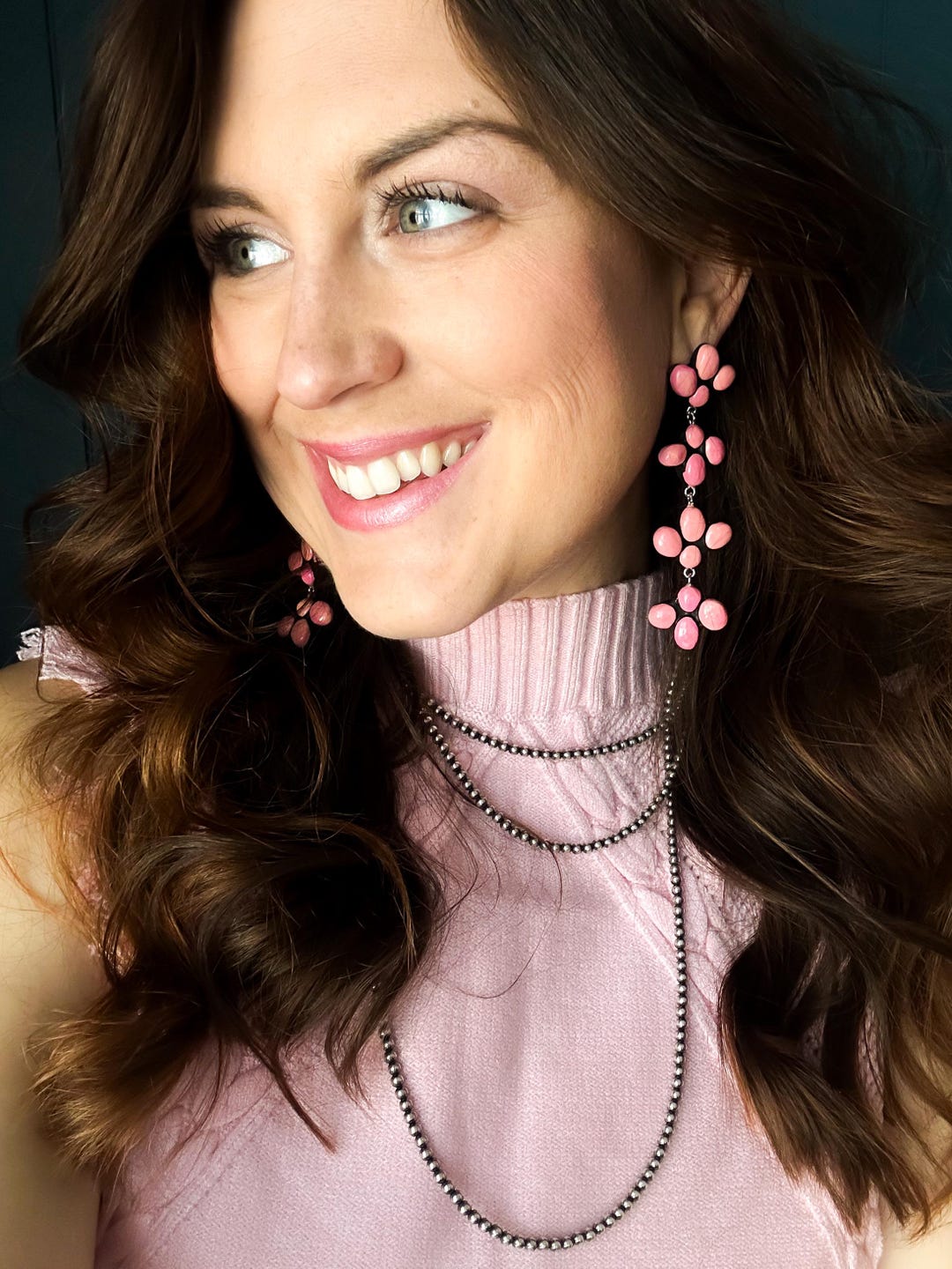 Gold Canyon Dangle Earrings in Pink, Pink Earrings, Pink Dangle ...