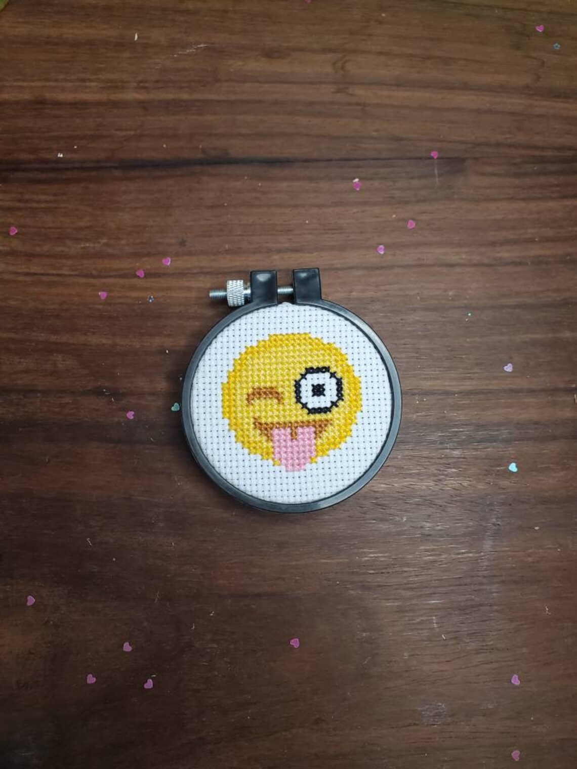 Winking Emoji Cross Stitch - Etsy