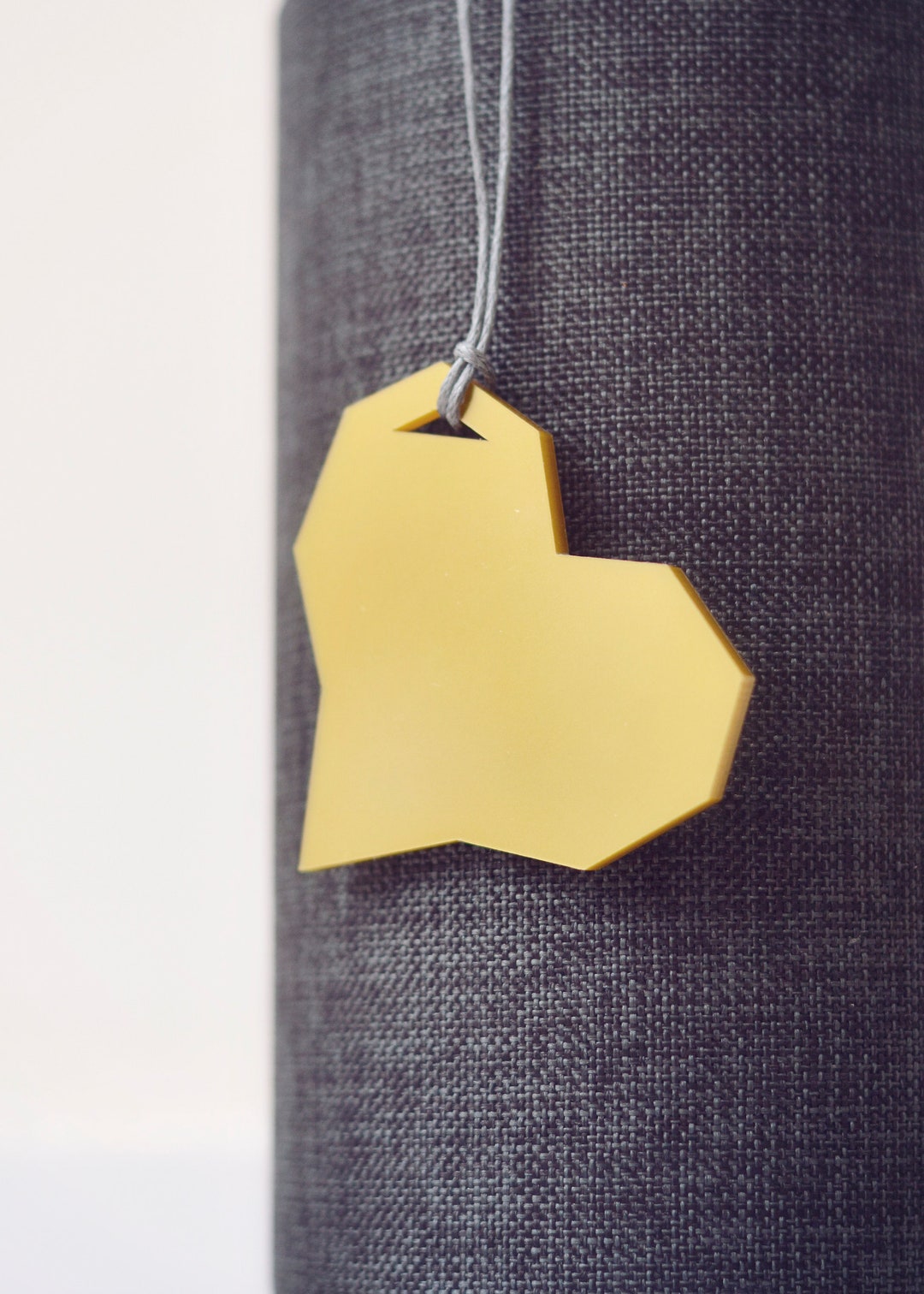Origami Heart - Minimalist Laser Cut Acrylic Necklace - Metallic Mirror ...