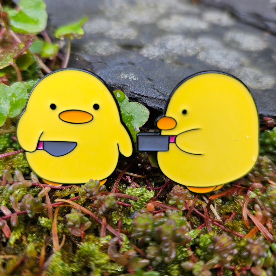 Cute Pair Cartoon Ducks Badge Pin - Etsy